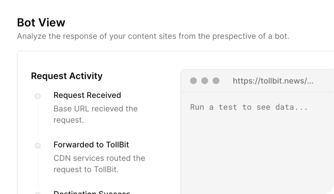 TollBit Content Dashboard